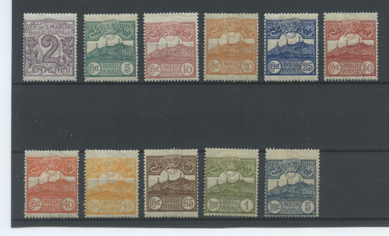 San Marino 1903 Cifra E Vedute 11V. * Centrato